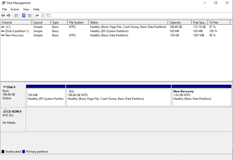 Moving Windows Recovery Partition Correctly - theDXT