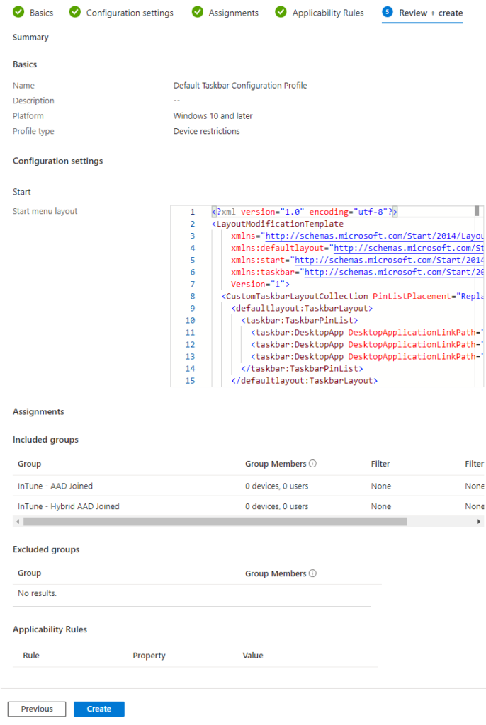 Intune Deploy Default Taskbar - theDXT