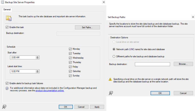 Microsoft Configuration Manager Backup - theDXT