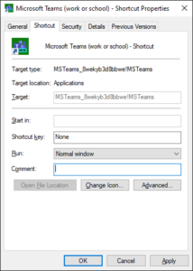 New Teams Desktop Shortcut - theDXT