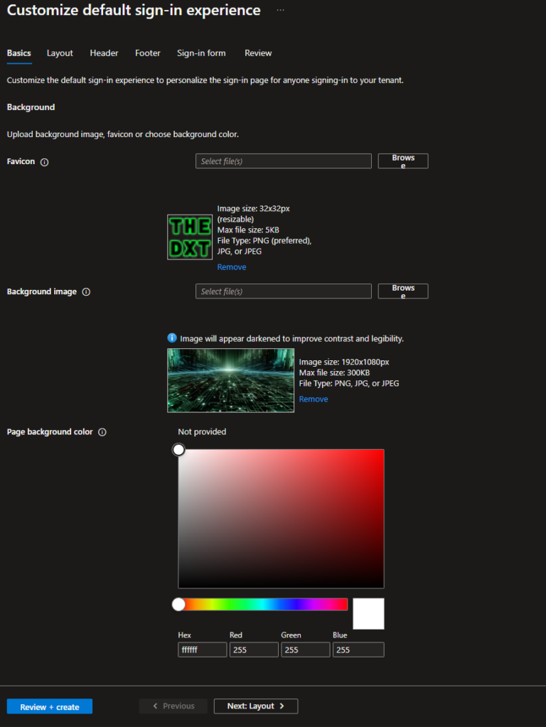 Microsoft 365 Sign-in Page Branding - theDXT