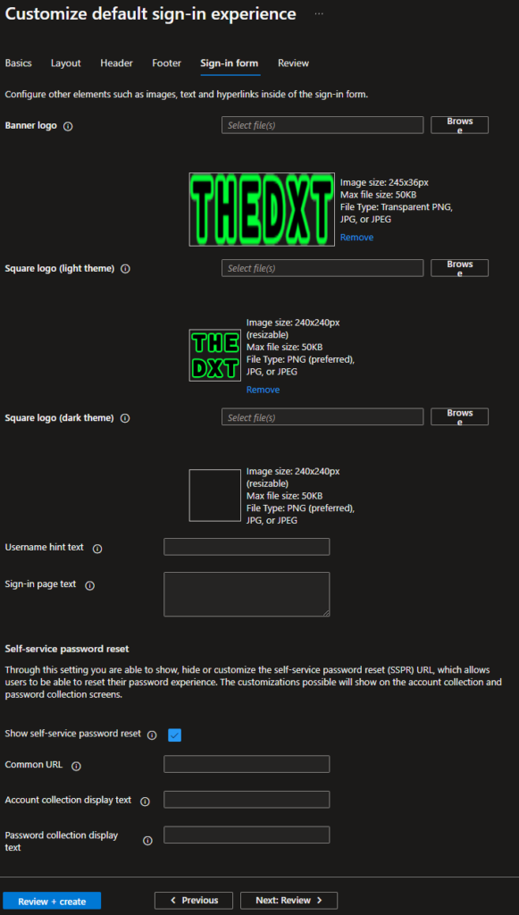 Microsoft 365 Sign-in Page Branding - theDXT