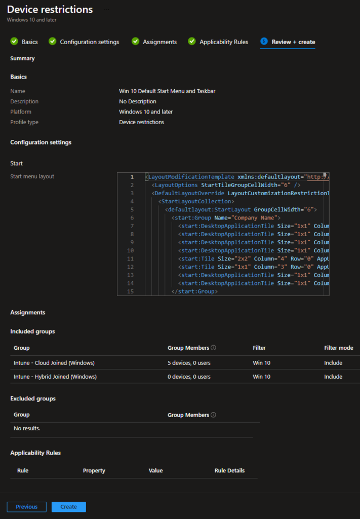 Intune Deploy Windows 10 Default Start Menu - theDXT
