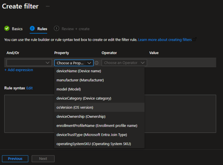 Intune Device Filters - theDXT