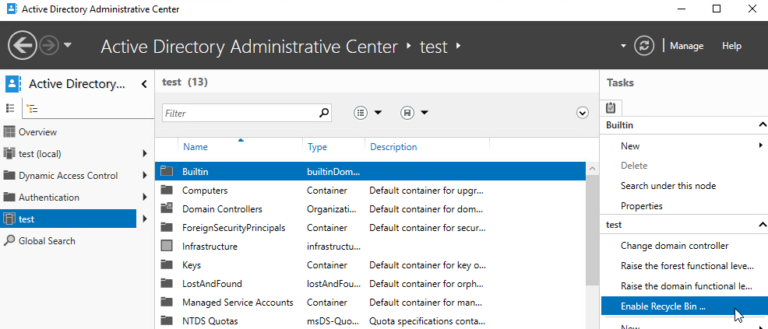 Active Directory Recycle Bin - theDXT