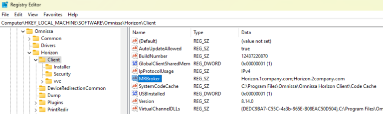Omnissa Horizon Client Default Server - theDXT