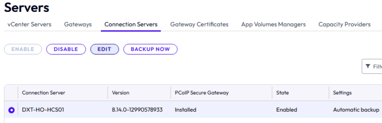 Omnissa Horizon Connection Server Backup - theDXT
