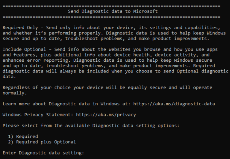 Disable Windows Server 2025 Diagnostic Data Screen - theDXT
