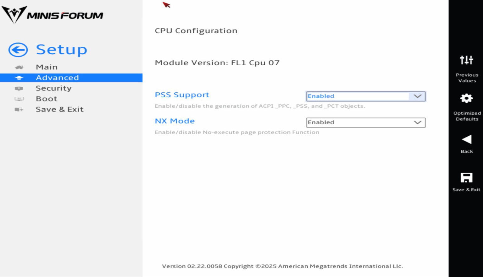 Minisforum MS-A2 BIOS Options - theDXT